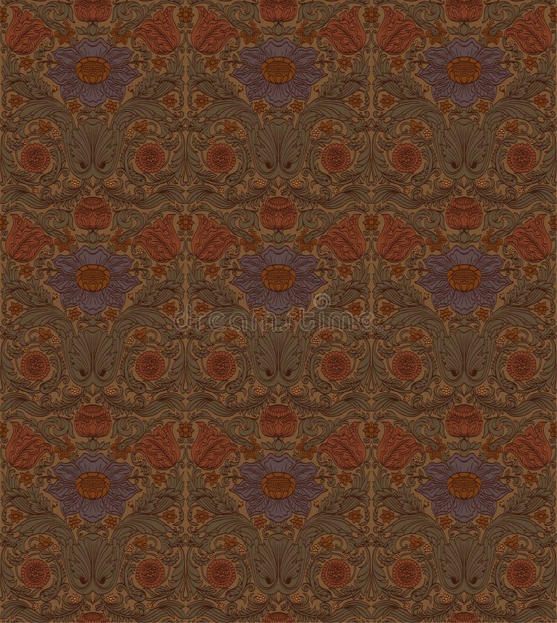 Vintage Brown Seamless Pattern Stock Vector - Illustration of backdrop ...