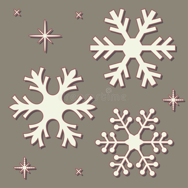 Vintage brown Snowflakes stock vector. Illustration of xmas - 61188739