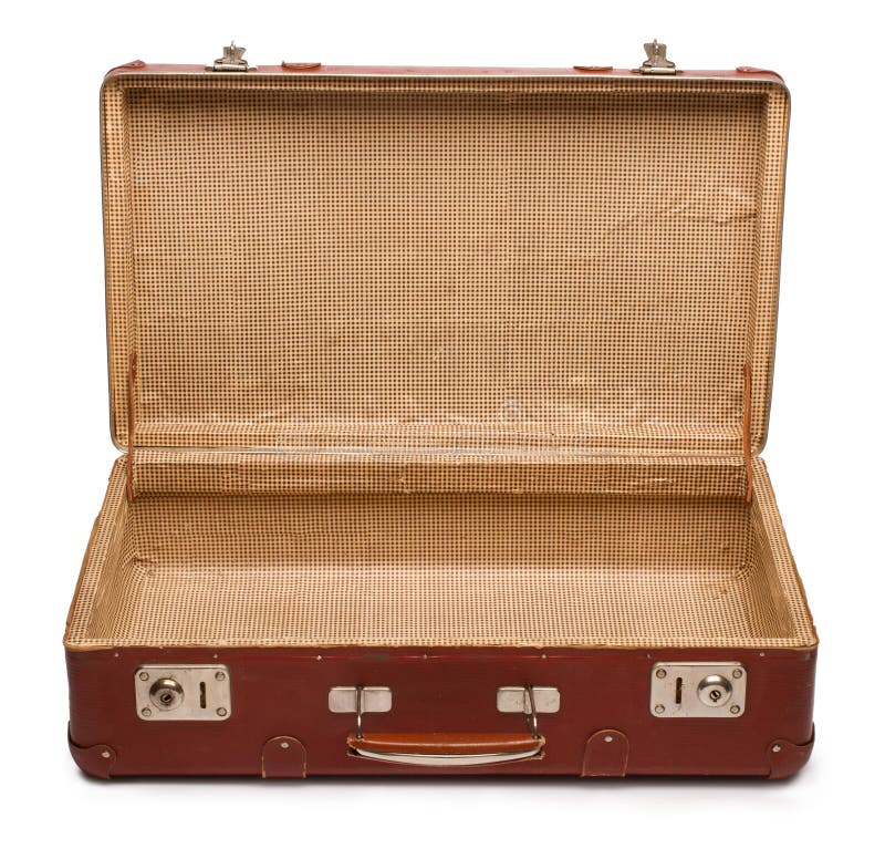 Very Old Suitcase Full of Books Stock Image - Image of dusty, page ...