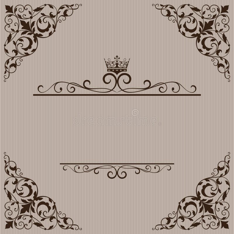 Title Page Template with Vintage Floral Ornament Stock Vector ...