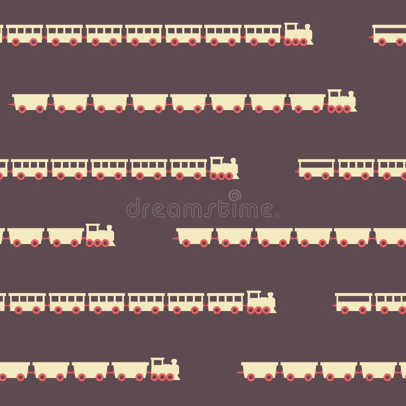 Vintage Brown Train Pattern Stock Vector - Illustration of graphic ...
