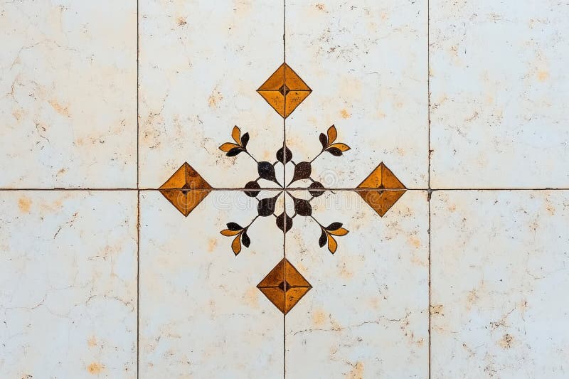 Vintage Brown & White Rhombus Diamond Tile Pattern Texture Background ...