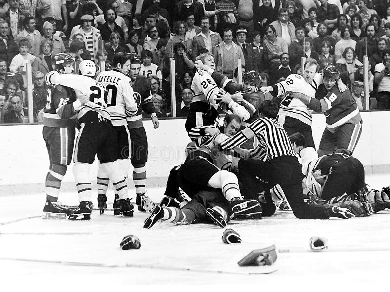 Vintage NHL Fight editorial photo. Image of referees - 35241646