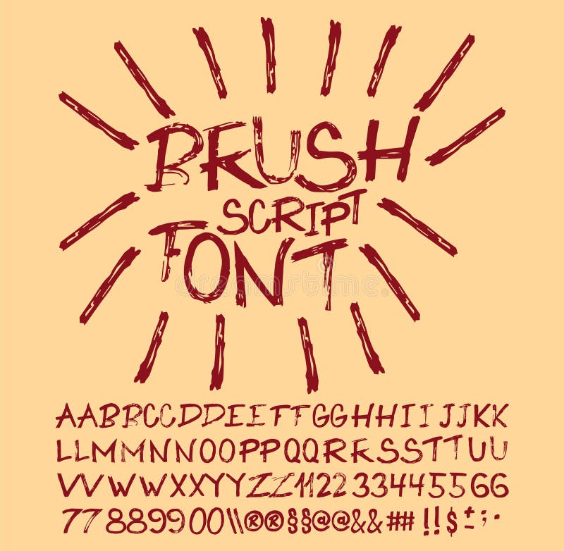 Vintage Brush Script Lettering Font Stock Vector - Illustration of ...