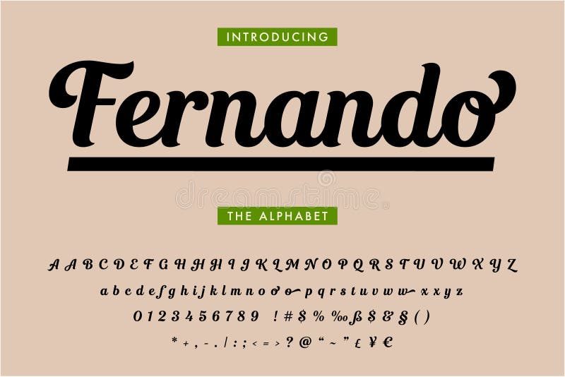 Vintage Brush Script Modern Font. Retro Typeface. Dynamic Cursive Pen ...