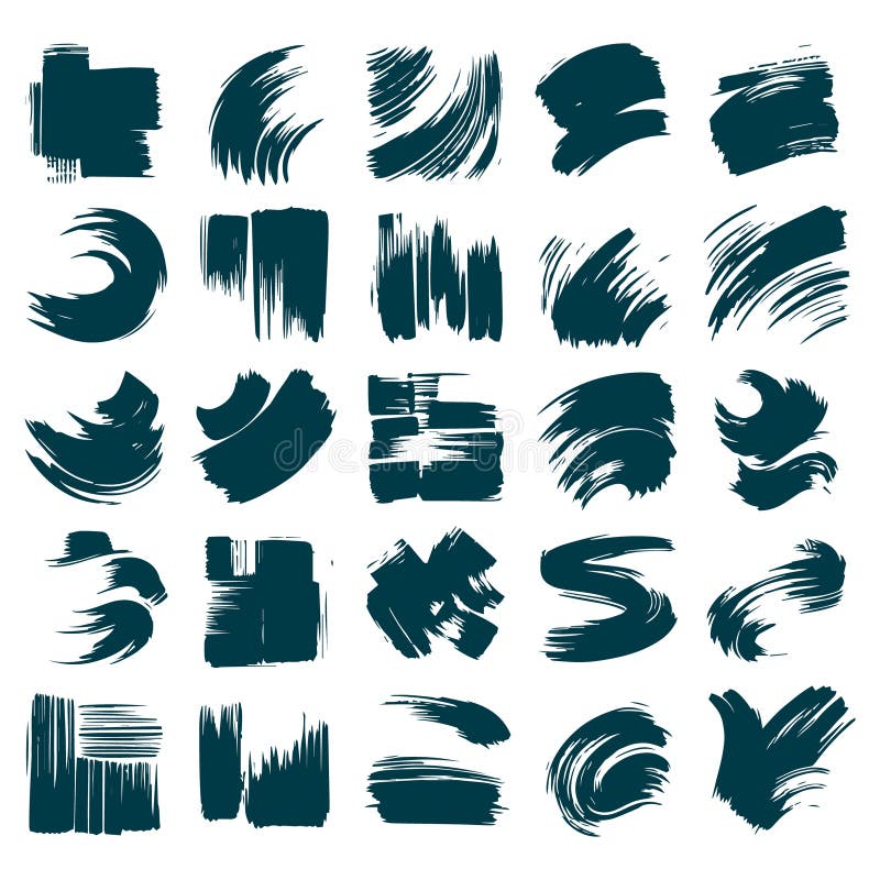 Vintage Brush Stroke Hand Drawn Modern Designs Set Vector Stock Vector ...