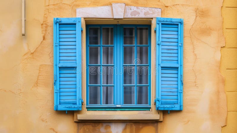 Blue Window Shutters On A Vintage Building Stock Image Image Of Traditional Structure 327776011