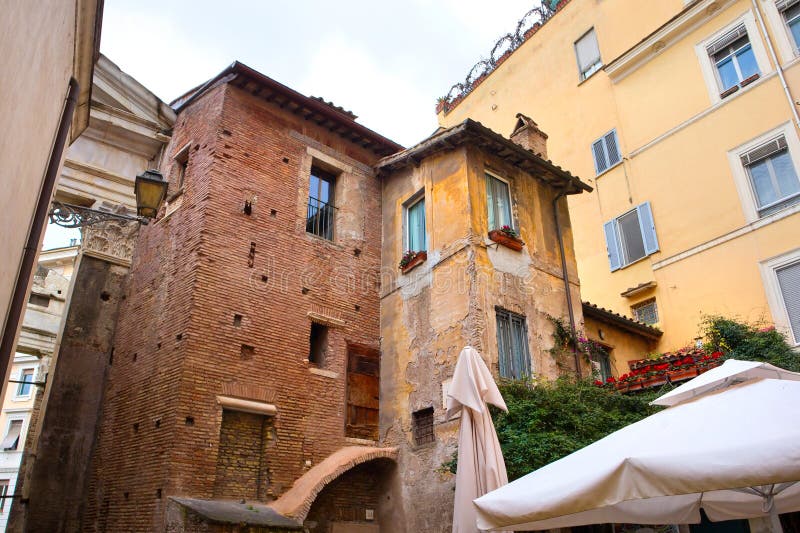 Vintage Buildings in Downtown in Rome, Italy Stock Image - Image of ...