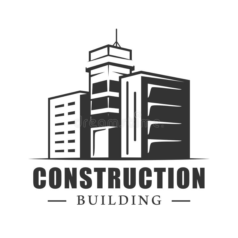 Vintage Buildings Labels Isolated on White Background Stock Vector ...