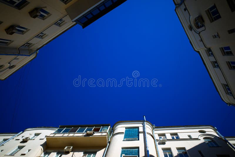 Vintage Buildings Upward View Framing Stock Photo - Image of ...