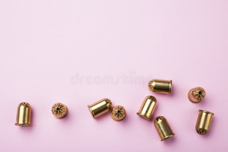 Vintage Bullets on a Pink Background, Empty Space for Text Stock Image ...