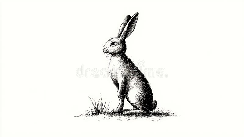 Vintage Bunny Divider Graphic on White Background Stock Illustration ...
