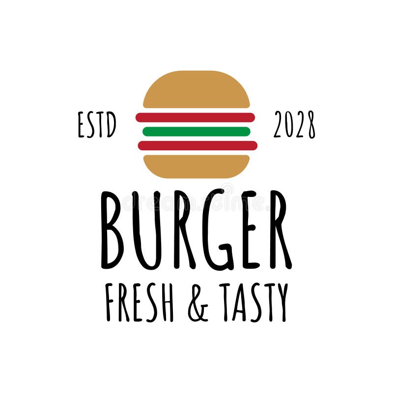 Vintage burger logo design stock vector. Illustration of lunch - 248177763
