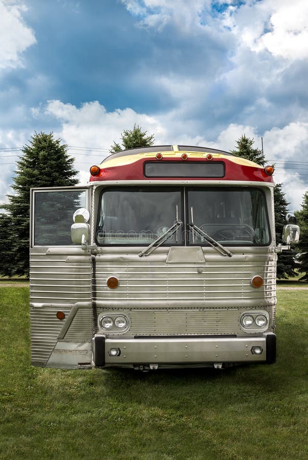 Vintage Bus Front stock image. Image of front, commute - 76627523