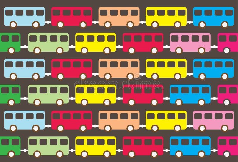 Vintage bus pattern stock illustration. Illustration of travel - 64401985