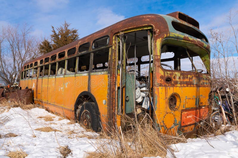Vintage bus stock photo. Image of junk, forgotten, travel - 241668630