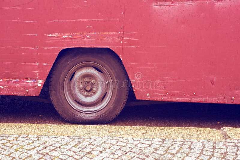 Vintage bus wheel stock photo. Image of vintage, transport - 61259546