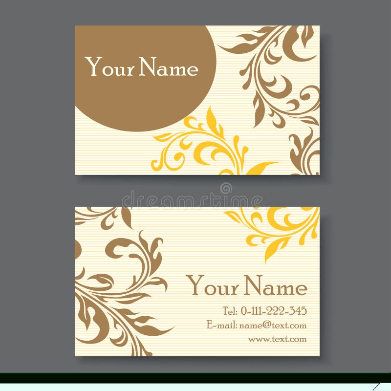 Vintage Business Card Template Stock Vector - Illustration of flourish ...