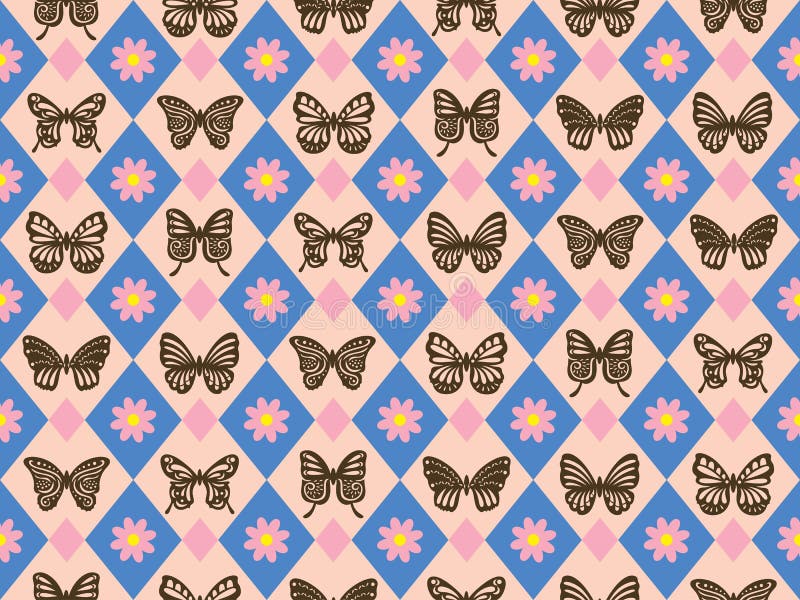 Vintage Butterfly Pattern stock vector. Illustration of background ...