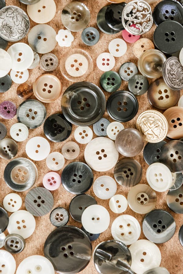 Vintage Buttons Texture on Table Stock Photo - Image of table, texture ...