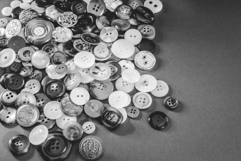 Vintage Buttons Texture on Table Stock Photo - Image of color, button ...