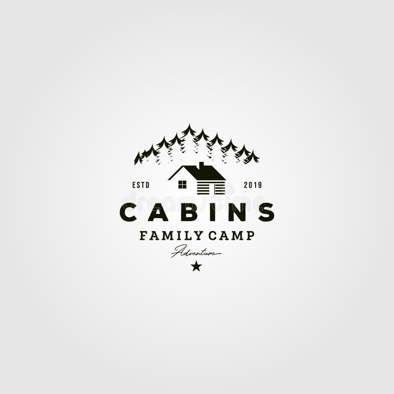 Vintage Cabins Logo Vector Illustration Design Stock Vector ...
