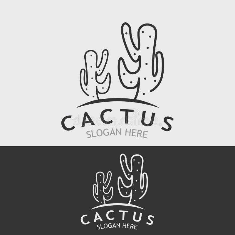 Vintage Cactus Tree Plant Logo Nature Design, Desert Plant Vector ...