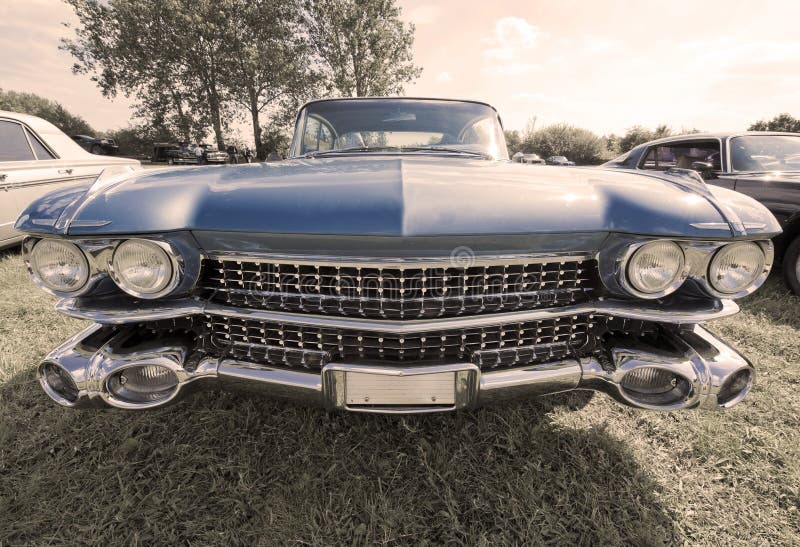 Vintage cadillac frontview stock image. Image of streamlined - 20471221
