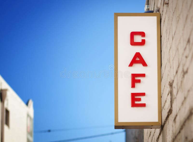 Vintage cafe sign stock image. Image of sign, white, lighted - 18161039