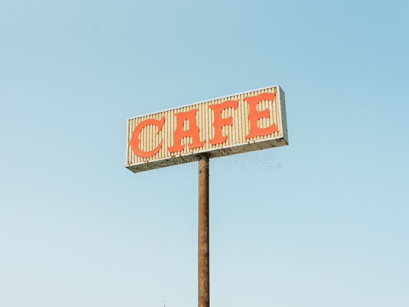 Vintage Cafe Sign on Route 66 in Oklahoma Stock Photo - Image of cafe ...