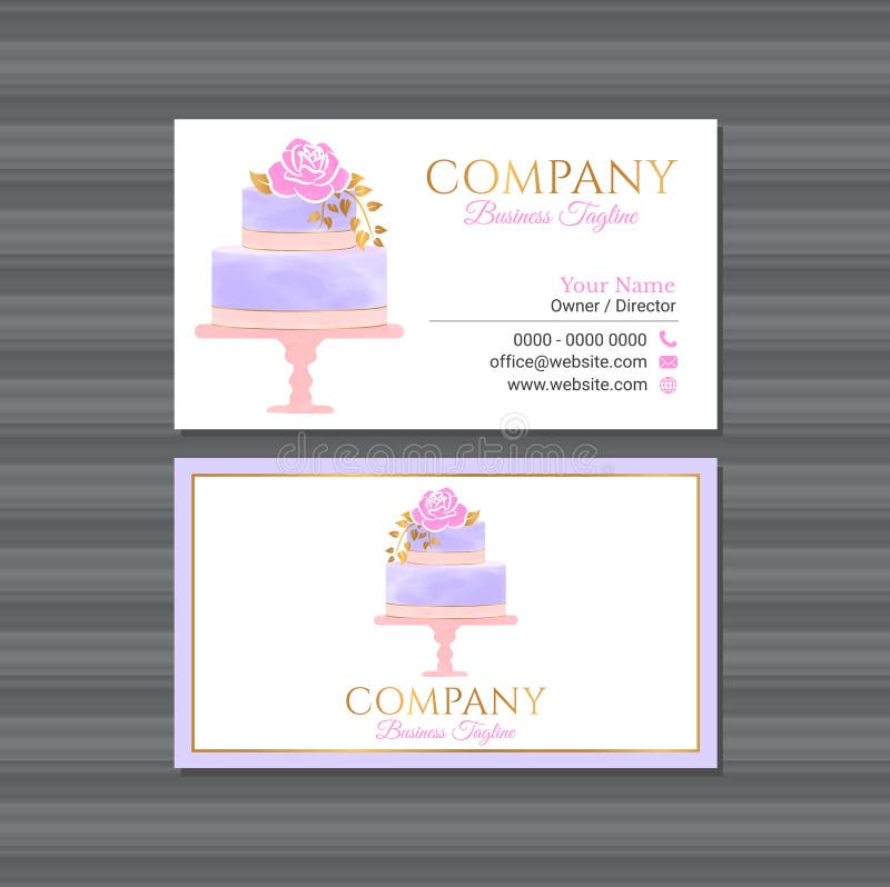 Vintage Cake Business Card Design Stock Vector - Illustration of design ...