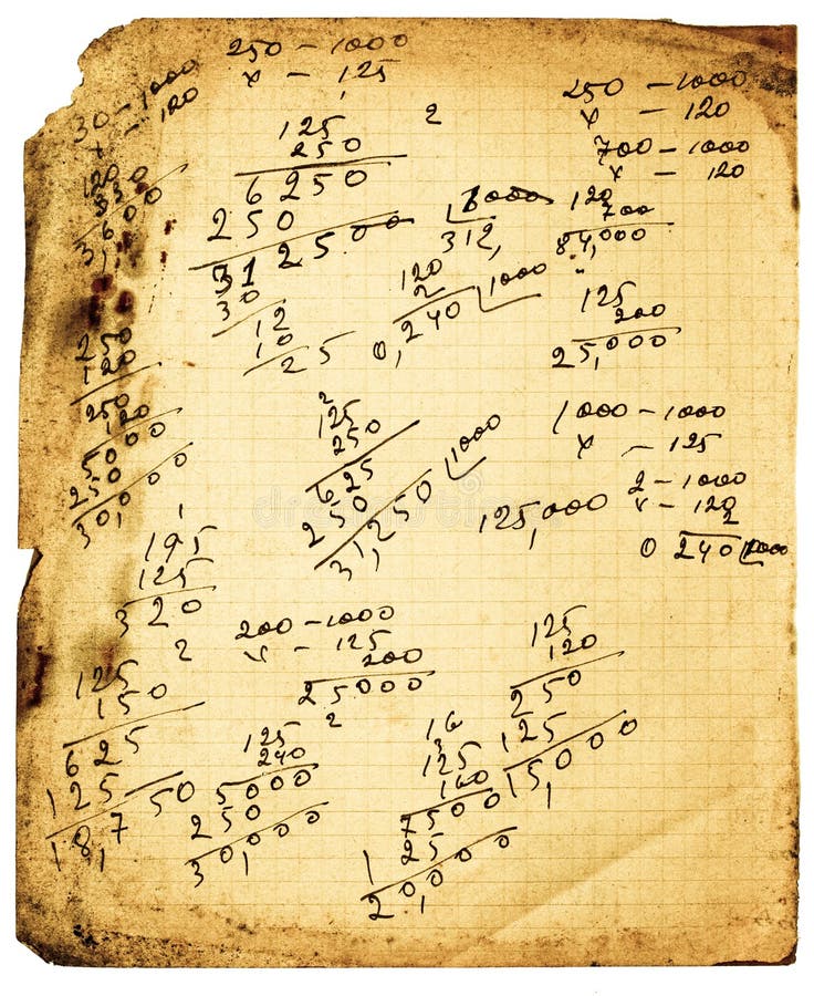Vintage calculations stock photo. Image of calculations - 3826214