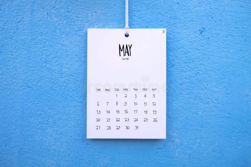 Vintage Calendar 2018 Handmade Hang on the Wall Stock Photo - Image of ...