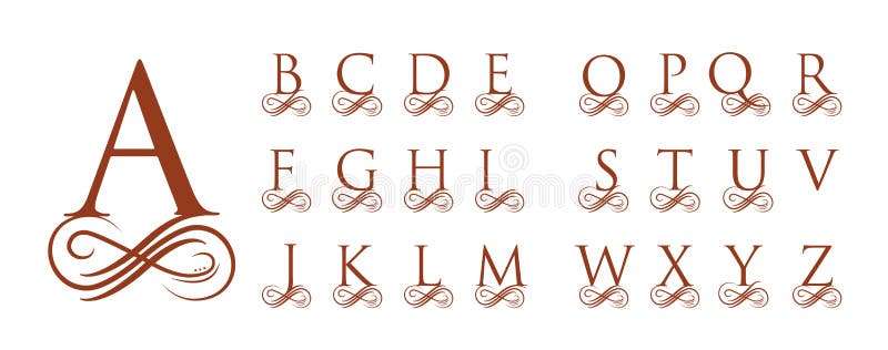 Vintage Caligraphy Capital Letters for Monograms Stock Vector ...