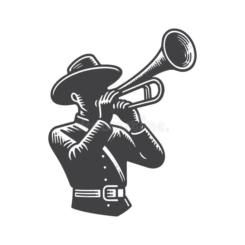 Vintage Call To Post Bugle Vector Icon Design. Stock Vector ...