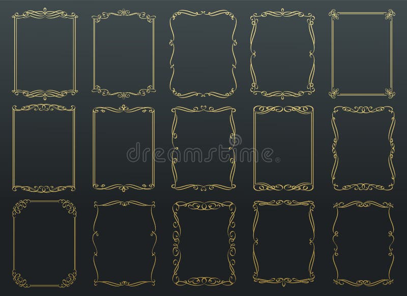 Calligraphic Golden Letters. Vintage Elegant Gold Font. Luxury Vector ...