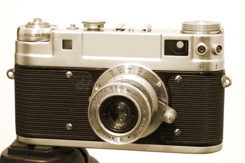Vintage Camera 3 on Tripod stock image. Image of analogue - 28464179