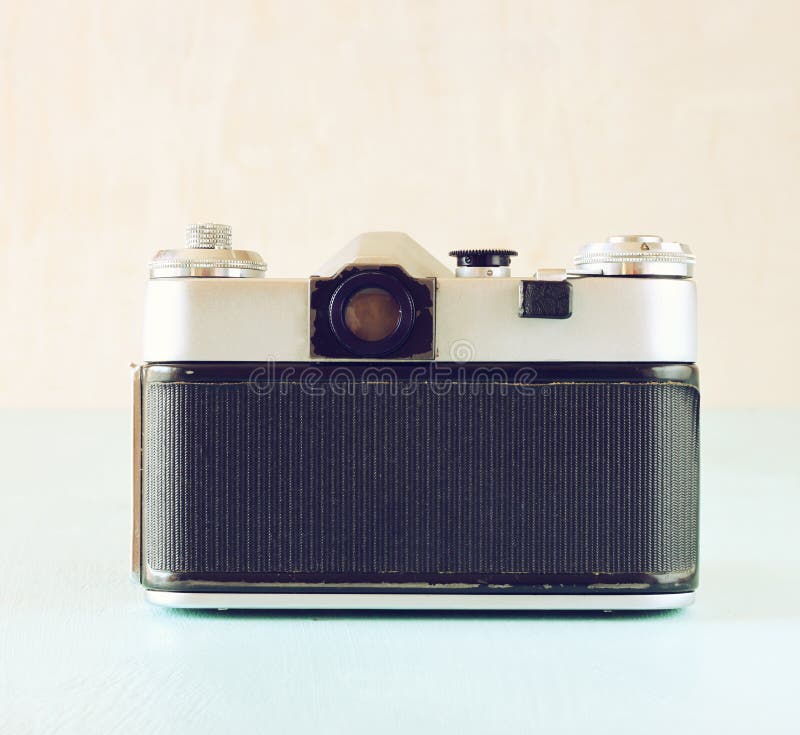 Vintage Camera Back View - Filtered Image Stock Image - Image of ...