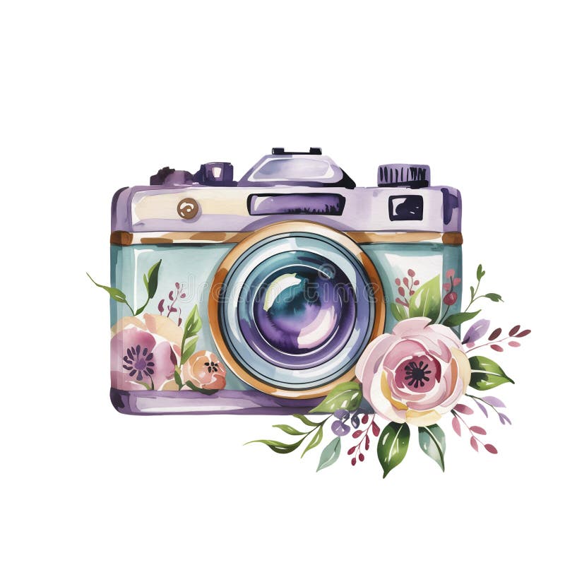 A Vintage Camera is Beautifully Adorned with Pastel-colored Flowers ...