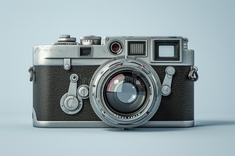Vintage Camera on Blue Background Stock Photo - Image of film, item ...