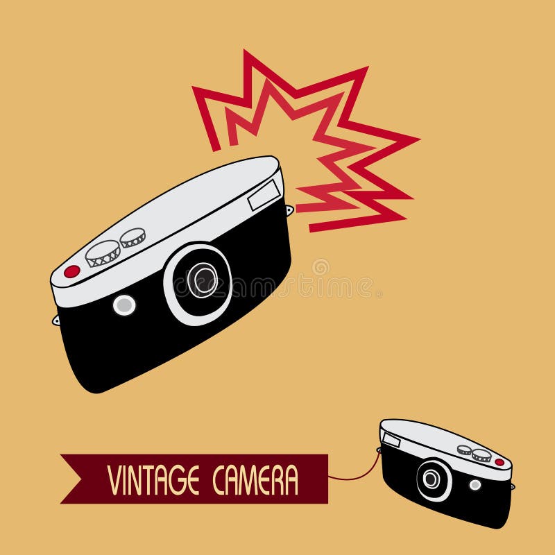 Vintage camera stock illustration. Illustration of label - 43553257