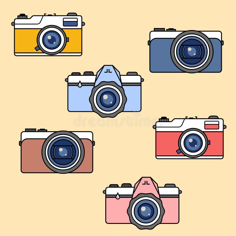 Vintage Camera Collection Vector Illustration . Eps.10 Stock Vector ...