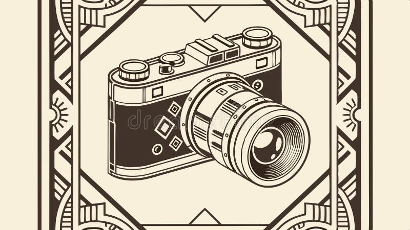 Vintage Camera Frame Design, Retro Photography Border, Classic Vector ...