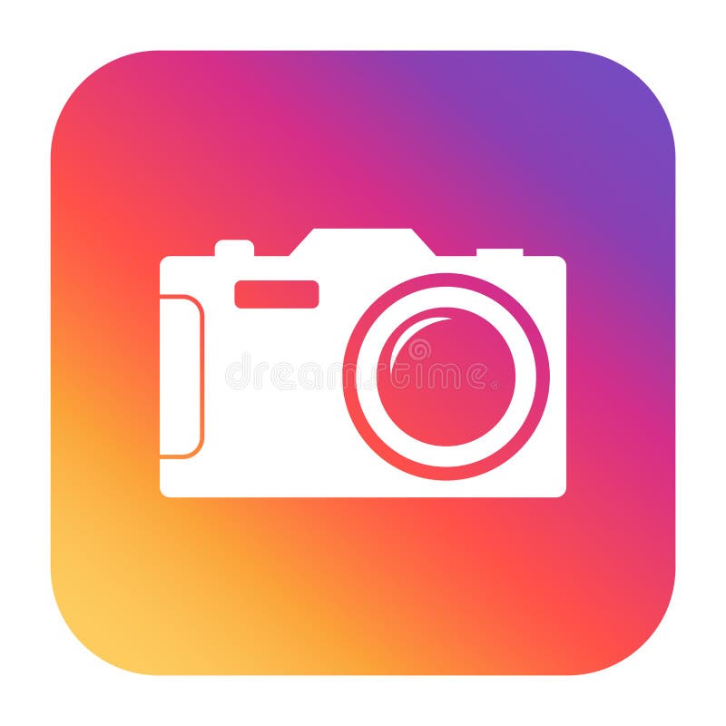 Vintage Camera Icon on Colorful Gradient. Stock Vector - Illustration ...
