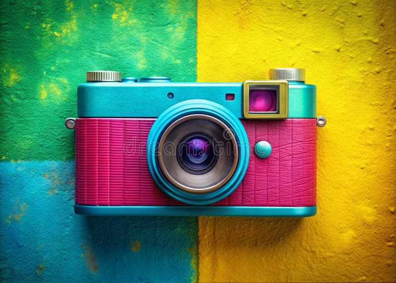 Vintage Camera Illustration on a Bold Background Mastering Composition ...