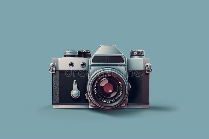 Vintage Camera Illustration on Solid Background Stock Illustration ...