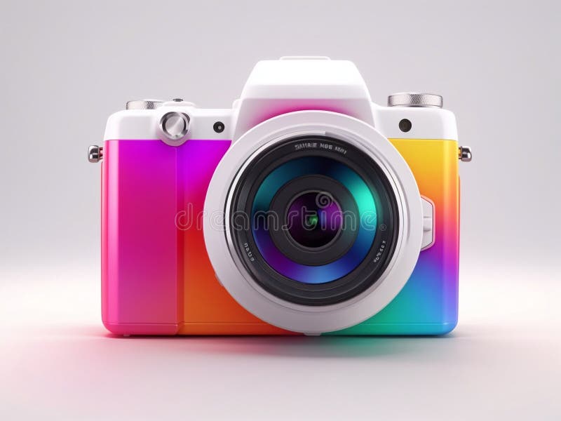 3d Colorful Camera Isolated on Gradient Color Background, Isometric 3d ...
