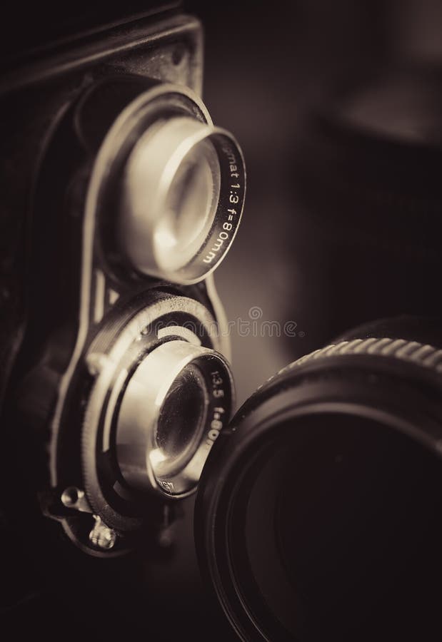 Classic Camera on a Grunge Background Stock Image - Image of film ...
