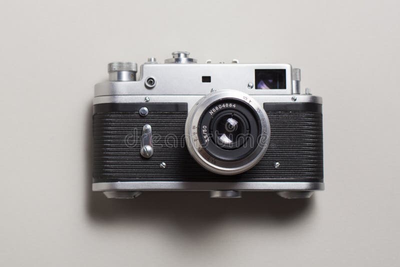 Antique Camera on a Light Background Editorial Stock Image - Image of ...