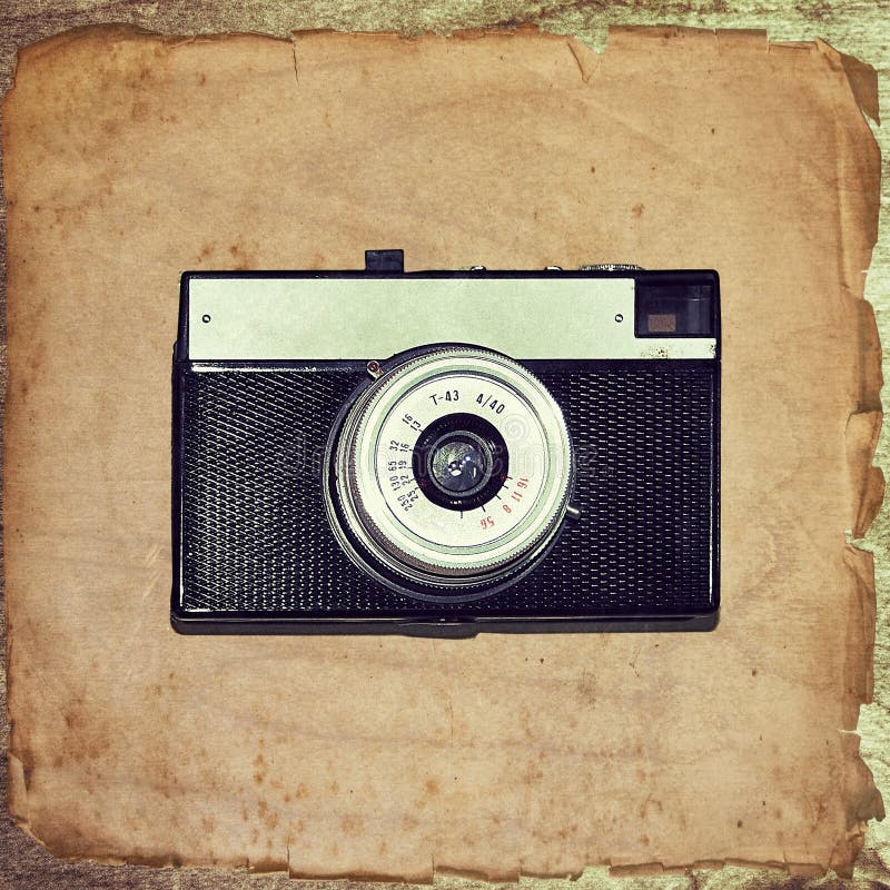 Old Paper, Vintage Photo Frame with Camera Stock Photo - Image of menu ...